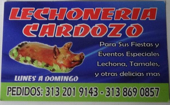 Menu at Lechoneria Cardozo Gourmet restaurant, Villavicencio