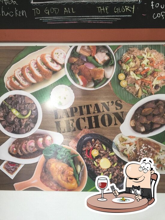 Menu at Lapitan's Lechon House restaurant, Los Baños