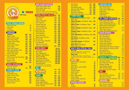 Menu at Restaurant, Delhi, Sector 6 Rd