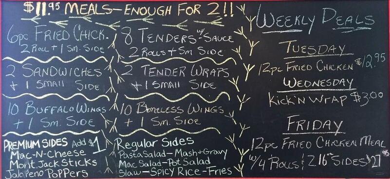 Menu at Kick n' Chicken restaurant, Lewes