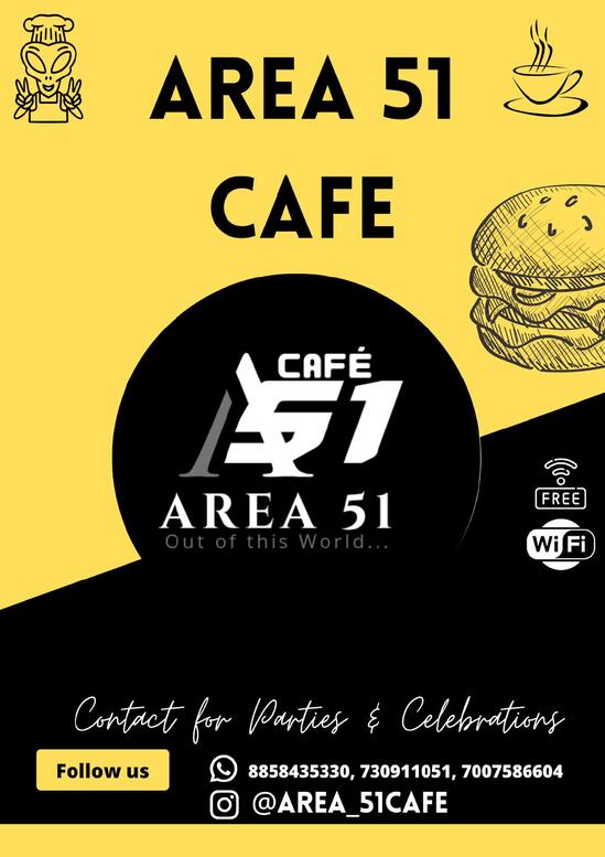 Menu at Area 51 Cafe, Shahjahanpur