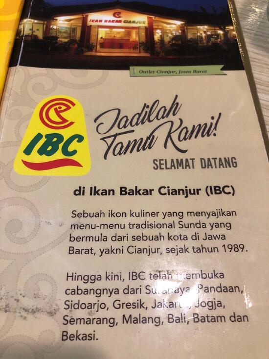 Menu at Ikan Bakar Cianjur - Batam restaurant, Batam, Jl. Centre Point