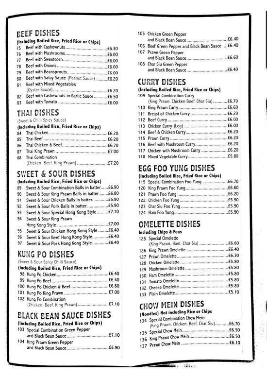 Menu at Ocean City fast food, Irvine, 3 Beaton Terrrace