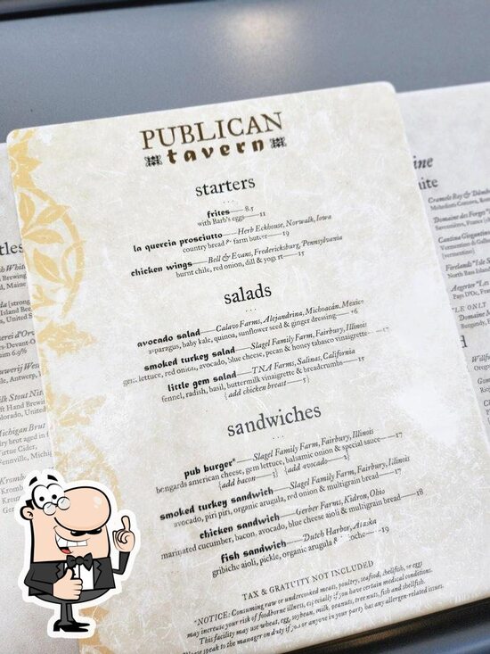 Menu at Publican Tavern, Chicago, Terminal 3 O'Hare International ...