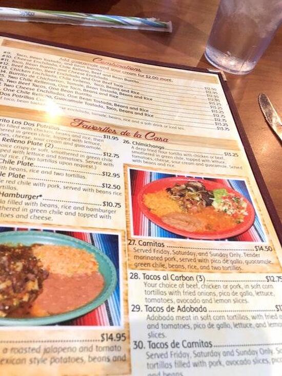 Menu at Los Dos Potrillos Mexican Restaurant - Highlands Ranch ...