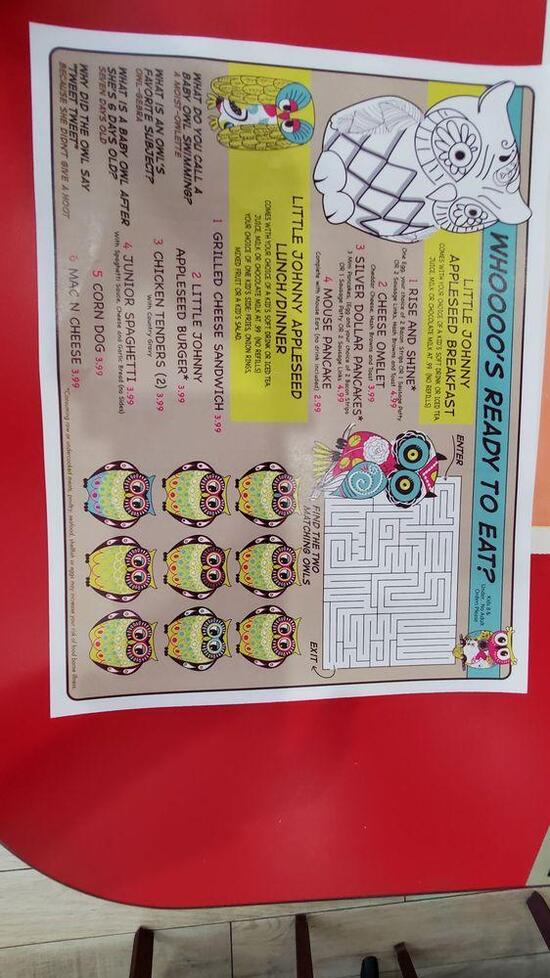 Menu at Apple Barrel Cafe, Owasso
