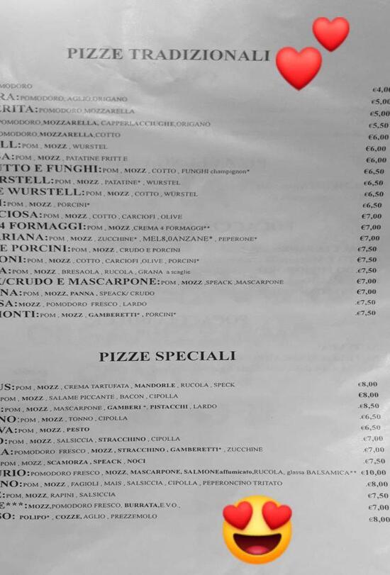 Menu da La Perla Nera pub & bar, Massa