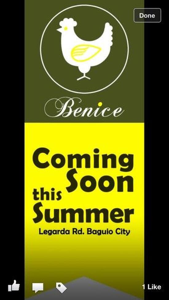 Menu at Benice Rotisserie restaurant, Baguio