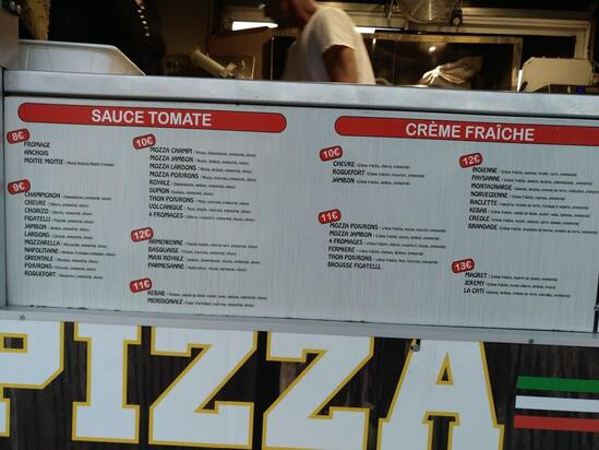 Carta de pizzería Delta Pizza, Rognac