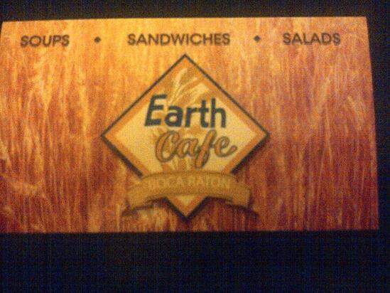 Menu at Earth Cafe, Boca Raton