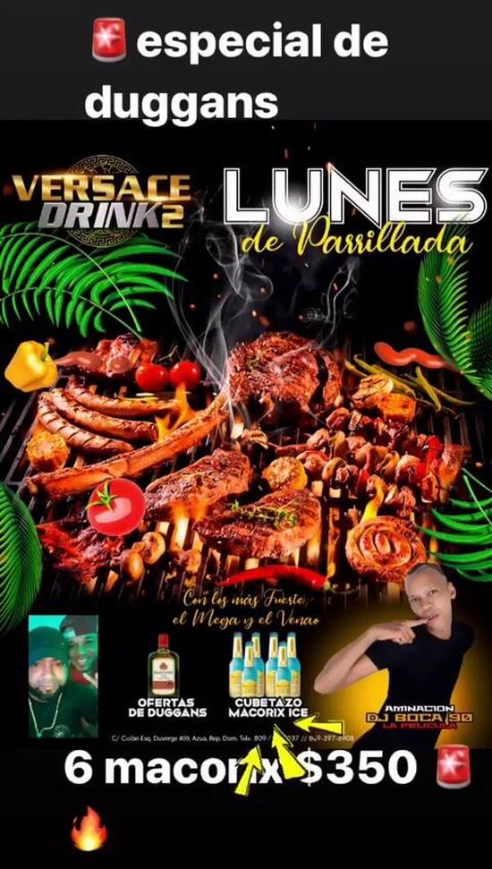 Menu at Versace drink2 pub & bar, Azua