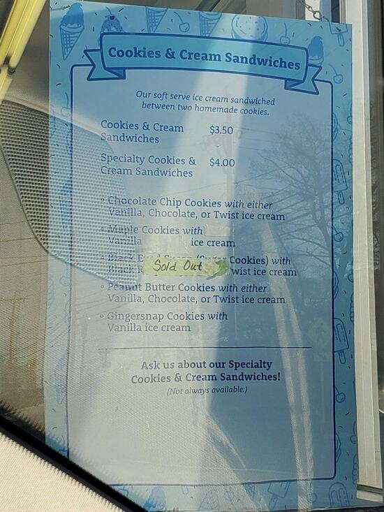 Menu at Rookies Cookies and Creme fast food, Fort Edward