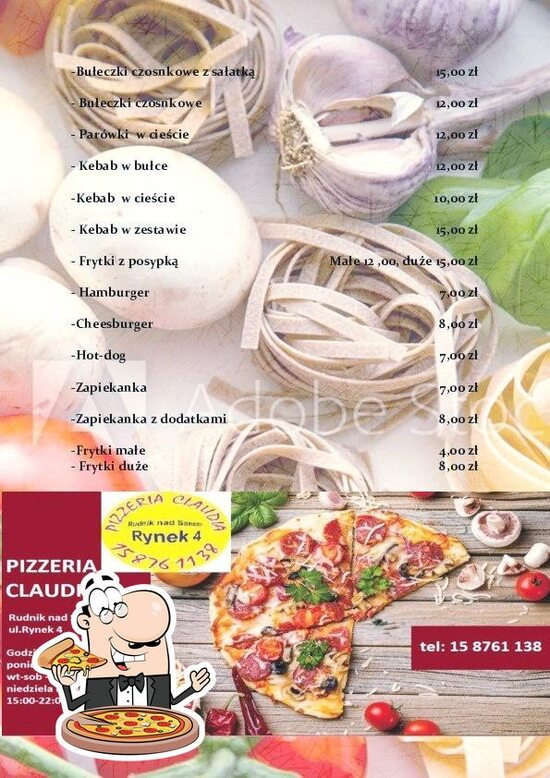 Pizzeria Claudia, Rudnik nad Sanem - Restaurant menu and reviews