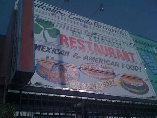 Menu at El Trebol restaurant, Los Angeles, Western Ave
