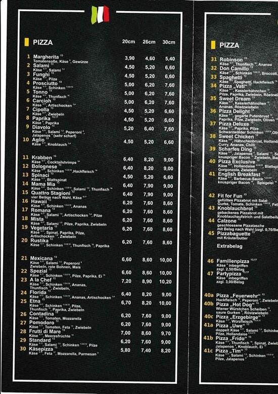 Menu at Begu's Pizzeria & Restaurant (ehem. Due Pizza), Lugau