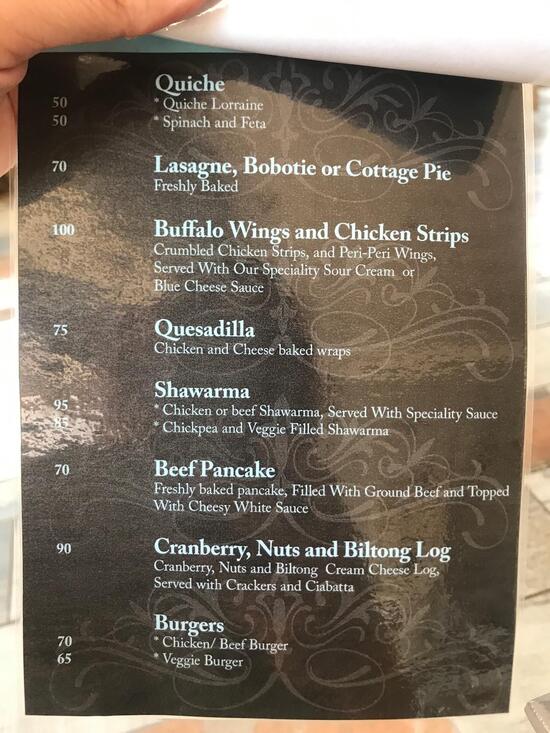 Menu at Feather & Thread - Décor and Design, Bloemfontein