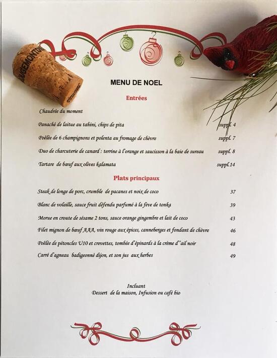 Menu at Le Fruit Defendu Restaurant Auberge, Rougemont, Rg double