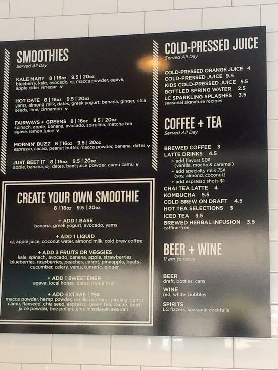 Menu at Left Coast pub & bar, Chicago, N Lincoln Ave
