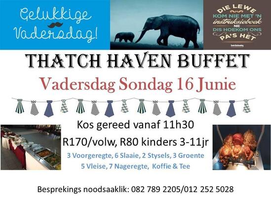 Menu at Thatch Haven Country Lodge Brits restaurant, Brits