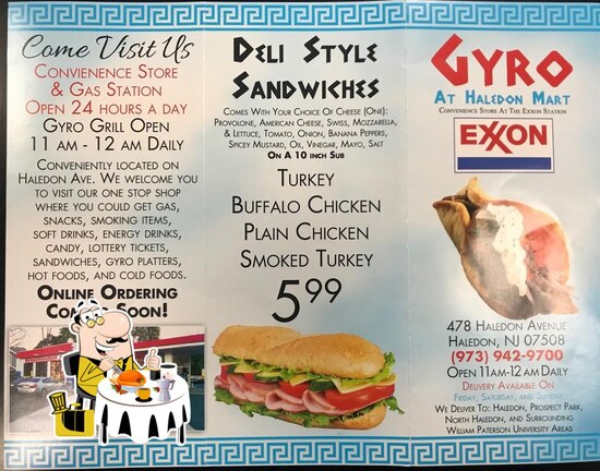 Menu at Haledon Gyros restaurant, Haledon