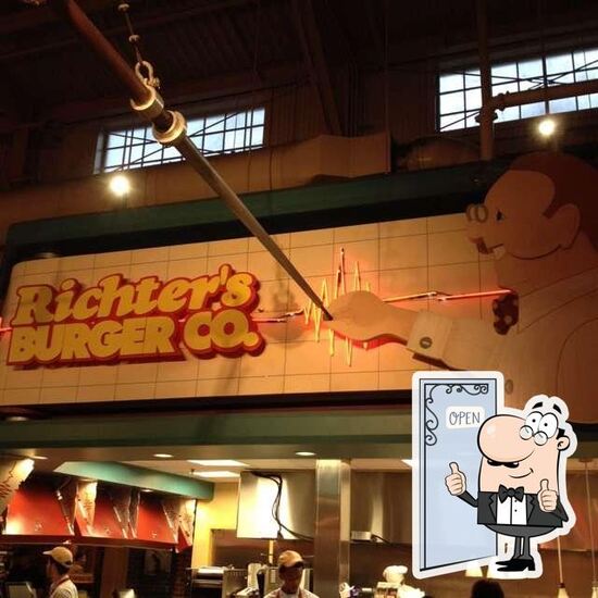 Menu at Richter's Burger Company fast food, Orlando