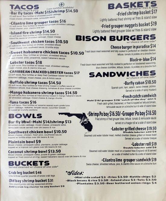 Menu at Fatty's Fish Shack pub & bar, Palm Harbor