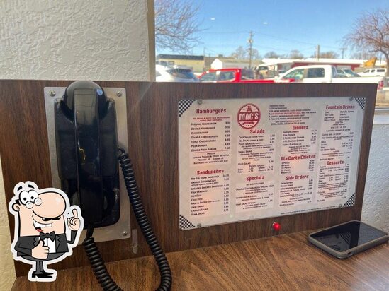 Menu at Mac's Drive-In restaurant, McCook