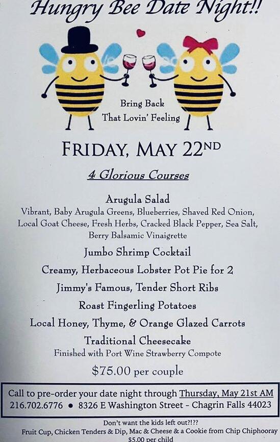 Menu at Hungry Bee restaurant, Bainbridge