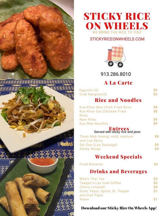 Carta de Sticky Rice on Wheels, Olathe, Varies