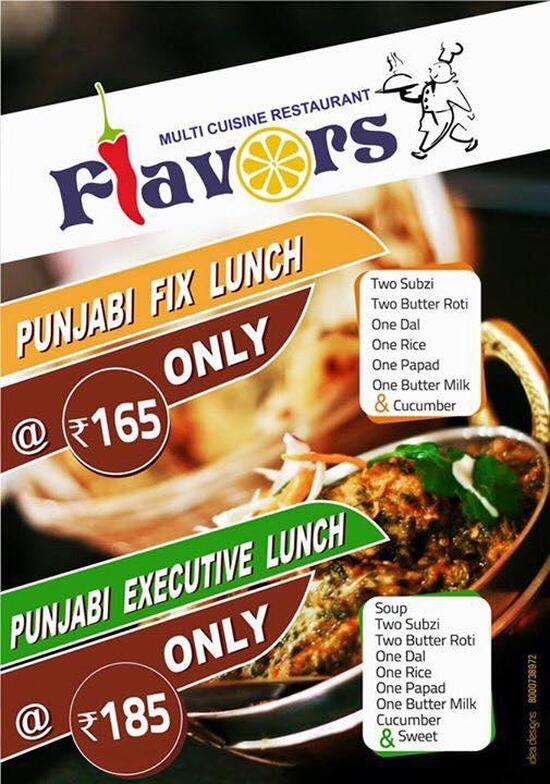 Menu at Flavors Restaurant, Bhuj