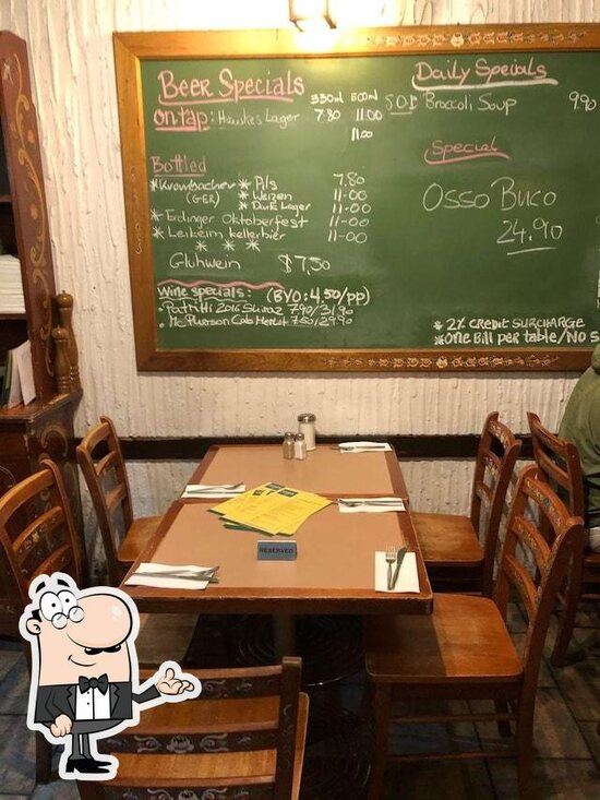Menu at Una's restaurant, Darlinghurst