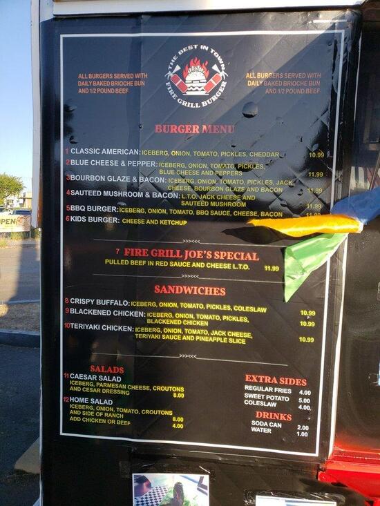 Menu at Fire Grill Burgers, Lemon Grove