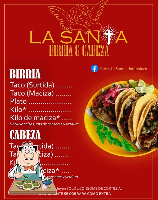 Menu at Birria y Cabeza La Santa restaurant, San Marcos Huixtoco