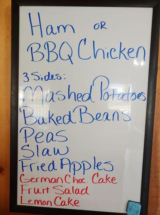 Menu at Fox Den restaurant, Del Rio, 790 TN-107