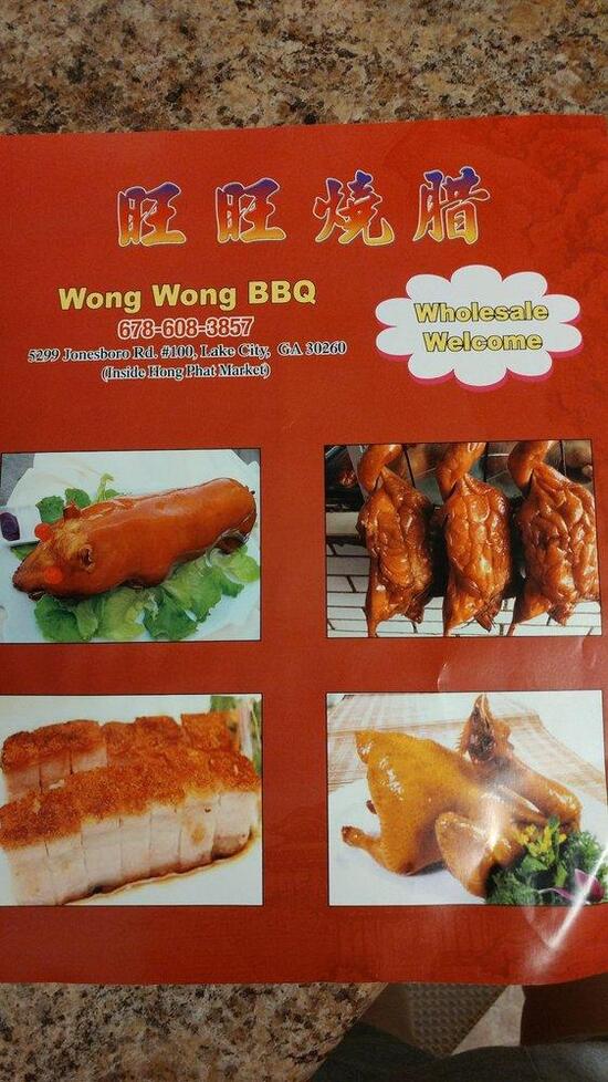 Menu at Wong Wong BBQ, Lake City