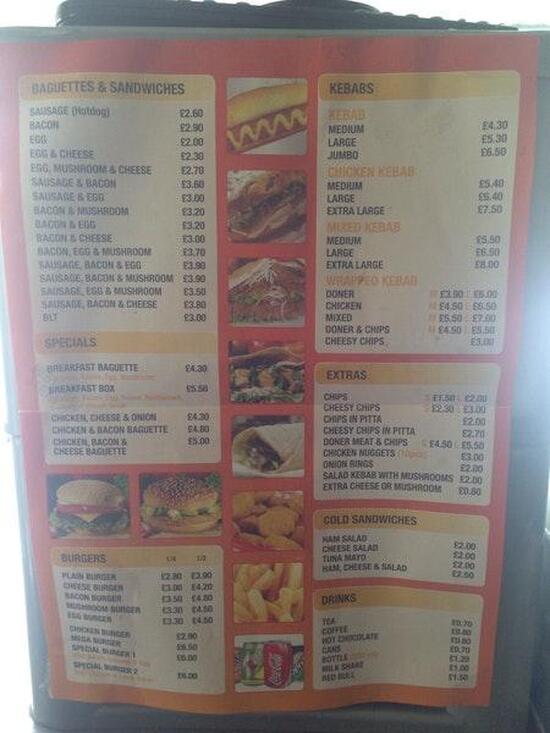 Menu at Station Kebab & Breakfast restaurant, Thatcham