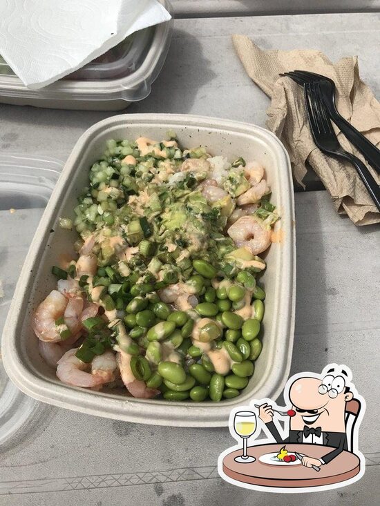 Menu at Poke Lab restaurant, Monterey