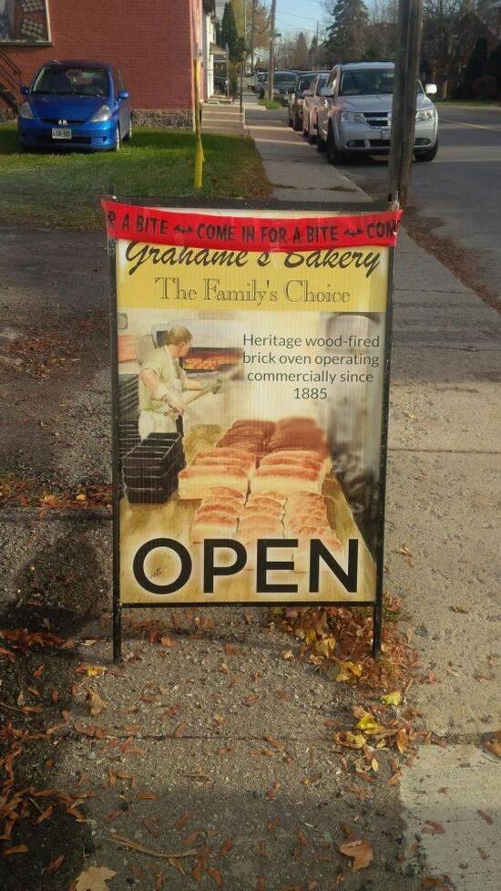 Menu at Grahame's Bakery, Kemptville