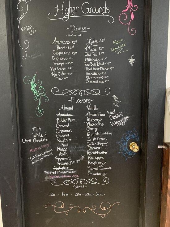 Menu at Higher Grounds pub & bar, Kamiah