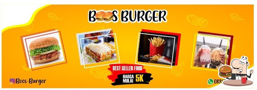 Menu at Boos Burger restaurant, Malang