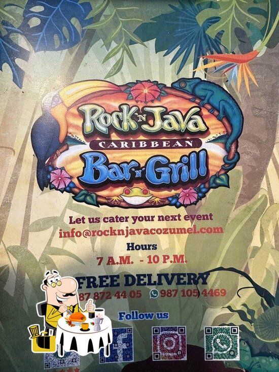 Carta de Rock 'n Java Cozumel Caribbean Bar & Grill, Cozumel