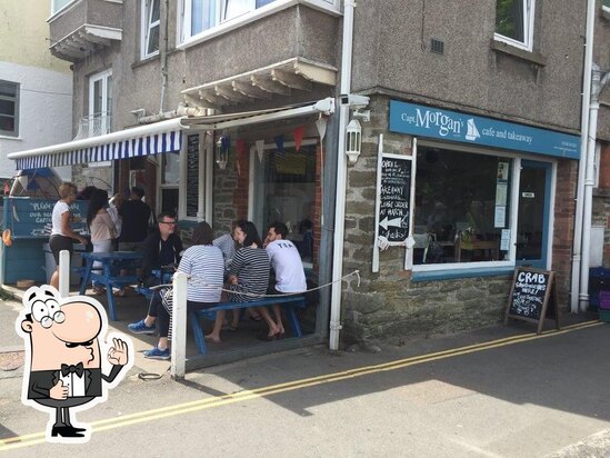 Menu at Captain Morgan's cafe, Salcombe