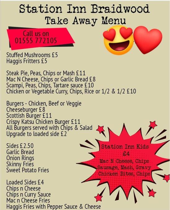 Menu at The Station Inn pub & bar, Carluke