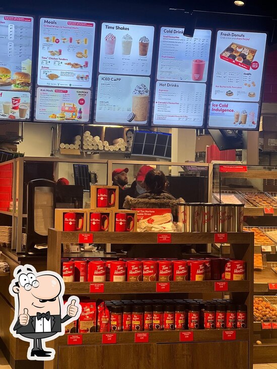 Menu at Tim Hortons restaurant, Grays
