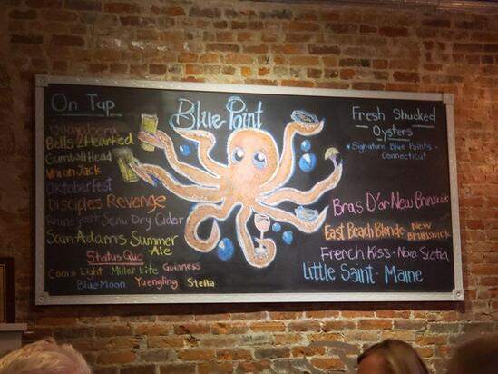 Menu at Blue Point Oysters and Sushi Bar, Valparaiso