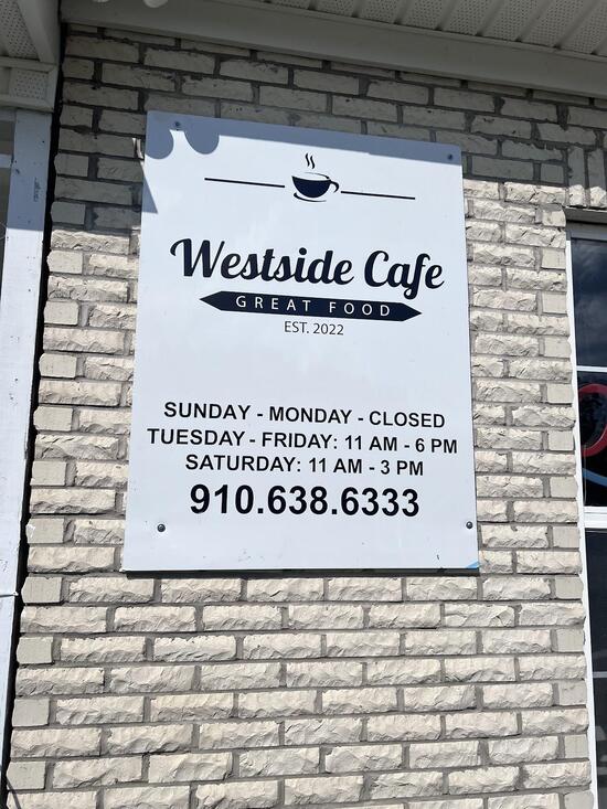 Menu at Westside Cafe, Southern Pines