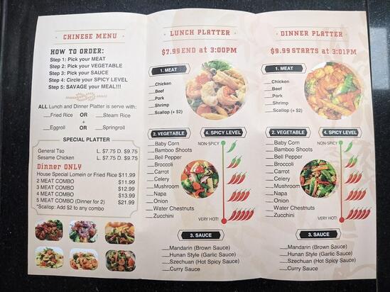 Menu at Wok & Fry restaurant, Raleigh
