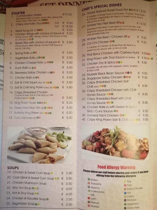 Menu at Kirin Court Chinese Takeaway restaurant, Cobh