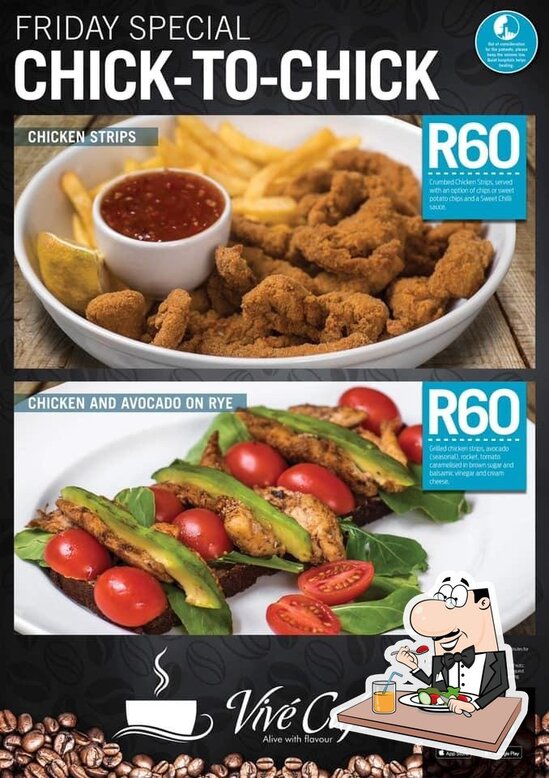 Menu au Vive Cafe - Mediclinic, Bloemfontein