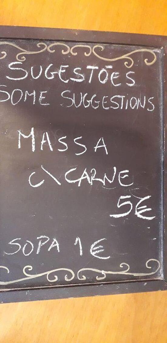 Menu at Mercearia São Pedro restaurant, Faro, R. Serpa Pinto 17